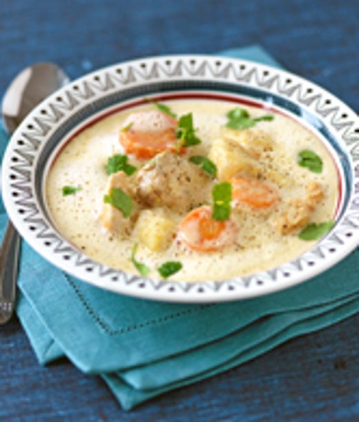 Kycklingsoppa med rotfrukter och kokosmjölk - DN.se