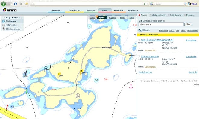 Eniro bygger ut sajten med sjökort - DN.SE