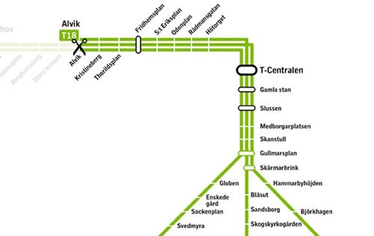 Gröna linjen klipps av - DN.se