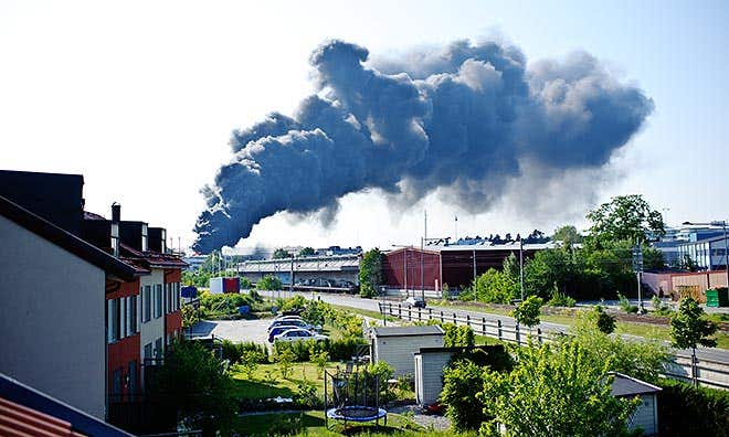 Brand i industrilokal i Spånga - DN.se