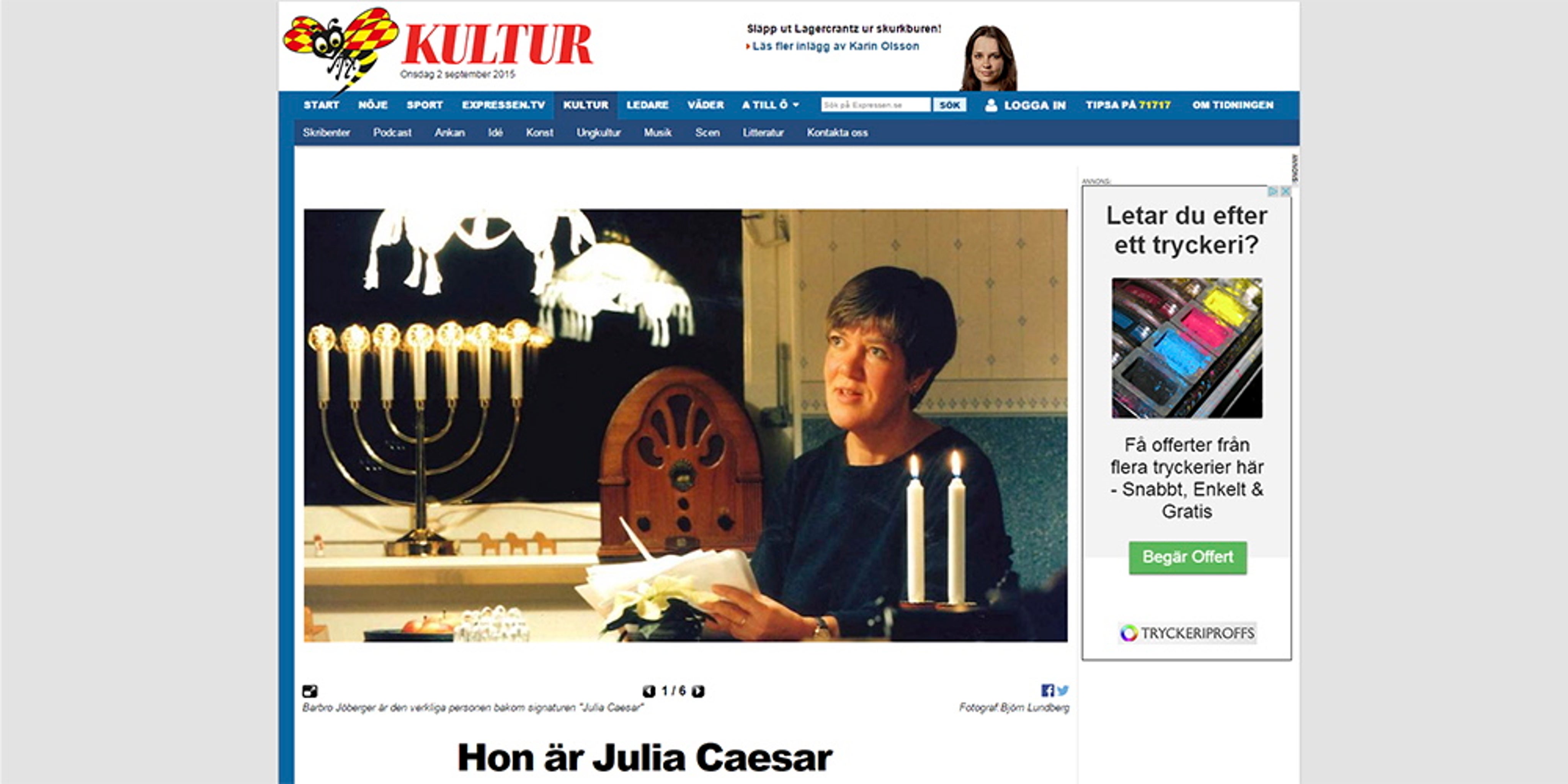 Därför röjer Expressen "Julia Caesars" identitet - Resumé