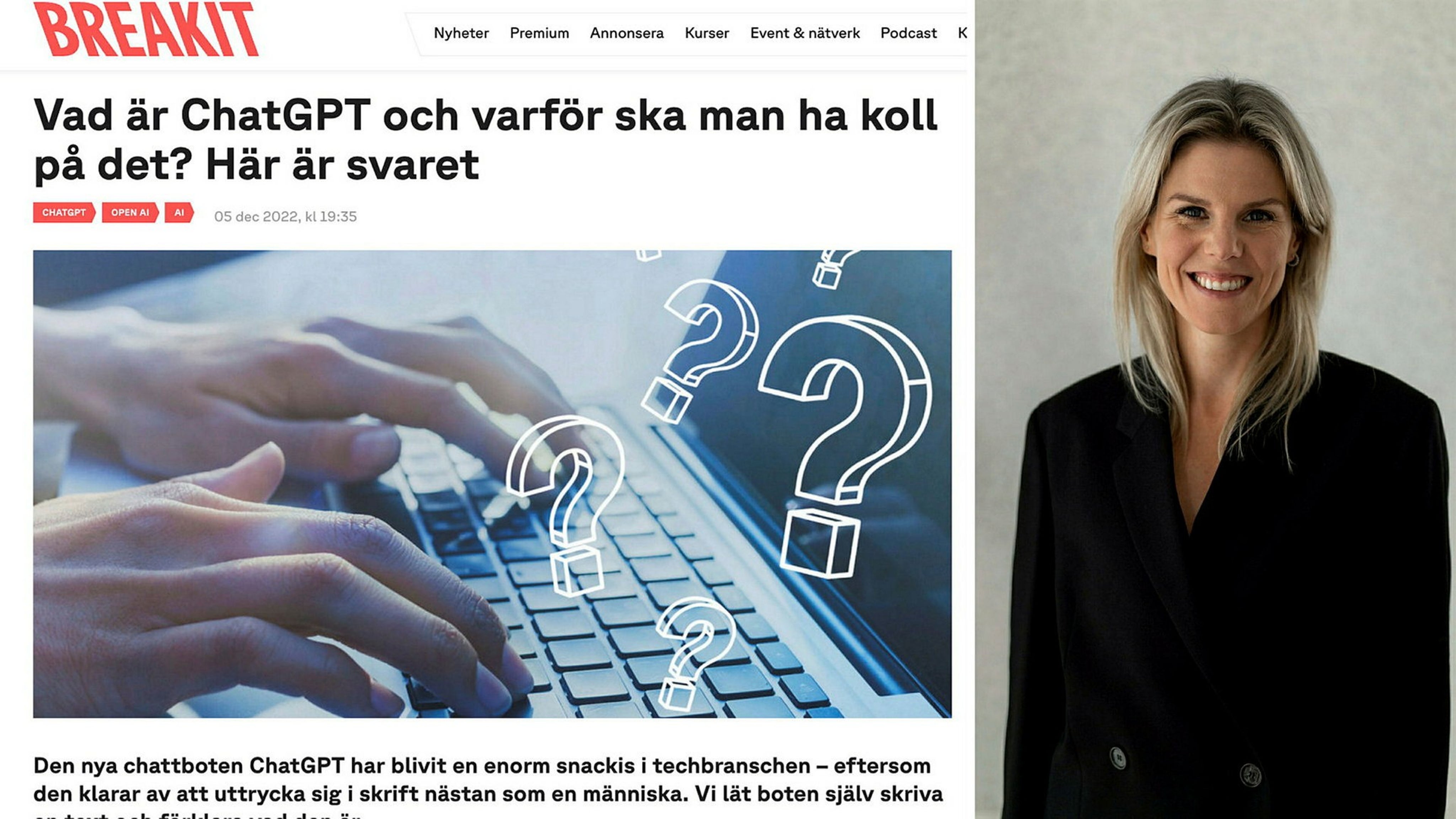 Breakit låter AI-bot skriva artiklar - Dagens Media